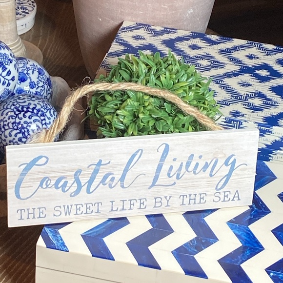 Wall Decor | New Coastal Living Whitewashed Rustic Distressed Wood Jute ...